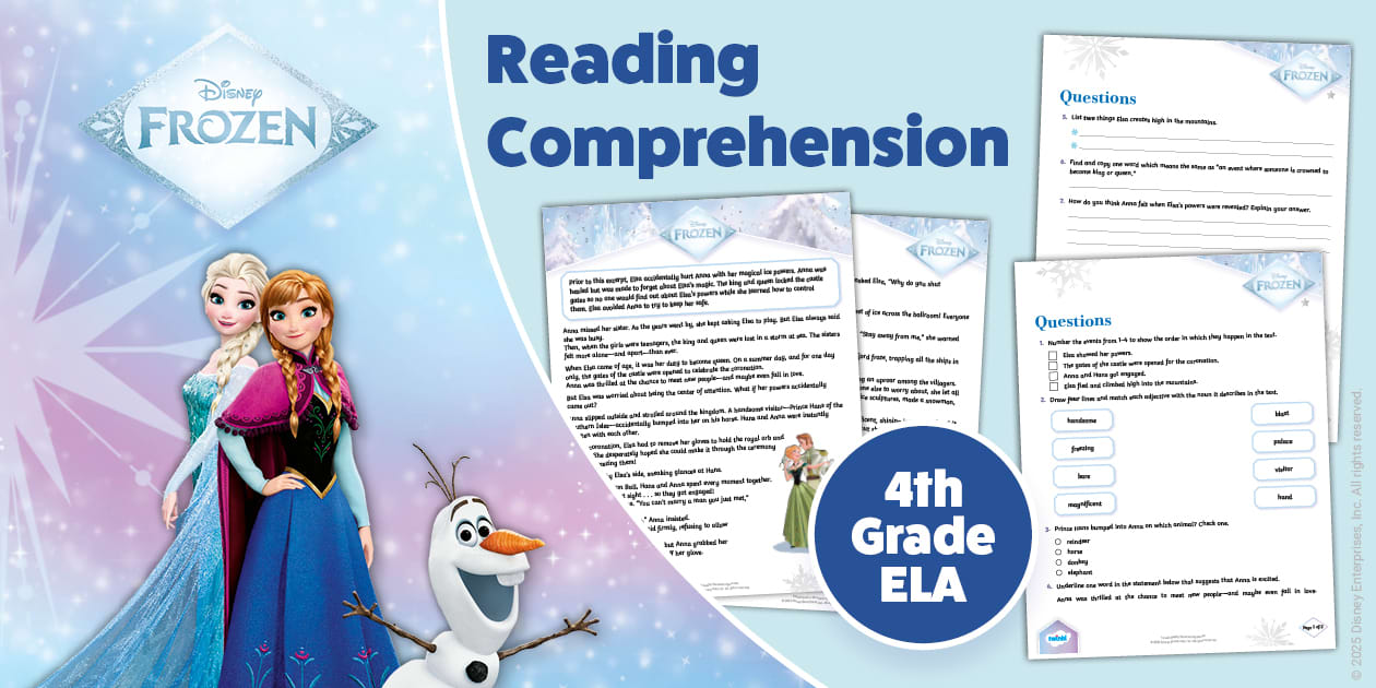 Frozen: Fourth Grade Reading Comprehension Worksheet
