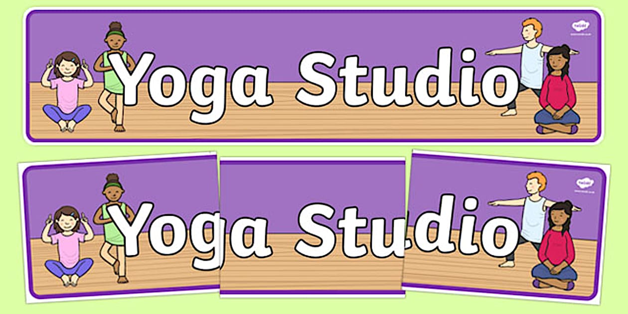 Cursive Yoga Studio Display Banner (Teacher-Made) - Twinkl