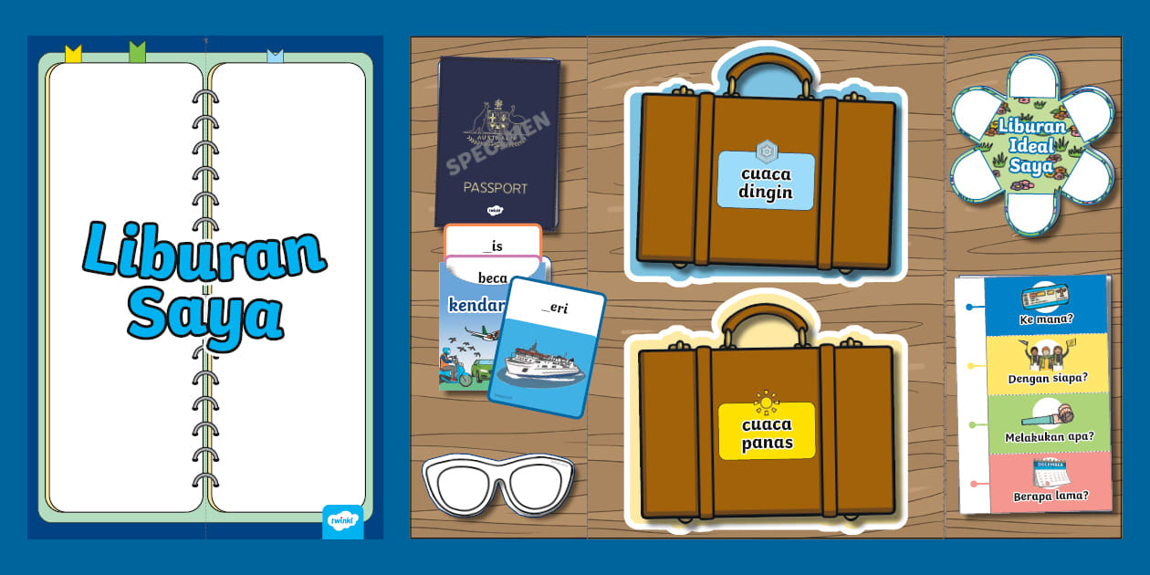 My Holiday Lapbook - Indonesian (teacher made) - Twinkl