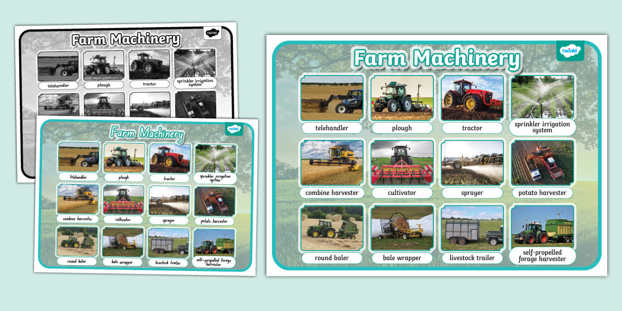 Farm Machinery Word Mat (teacher made) - Twinkl