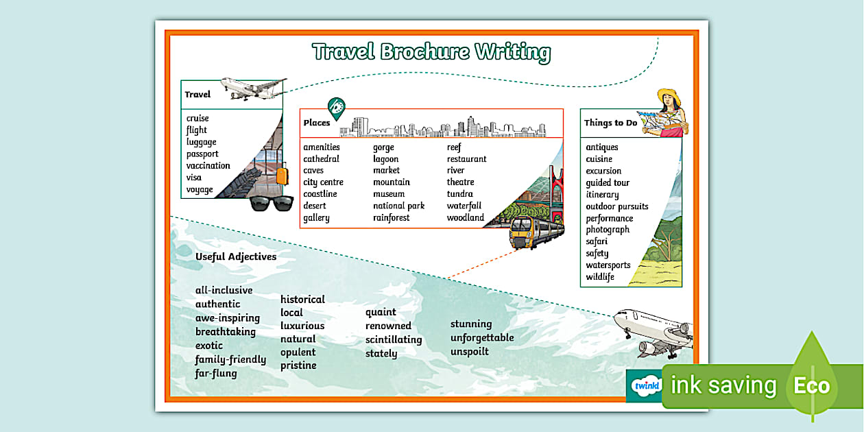 KS2 Travel Brochure Word Mat - Writing (Teacher-Made)