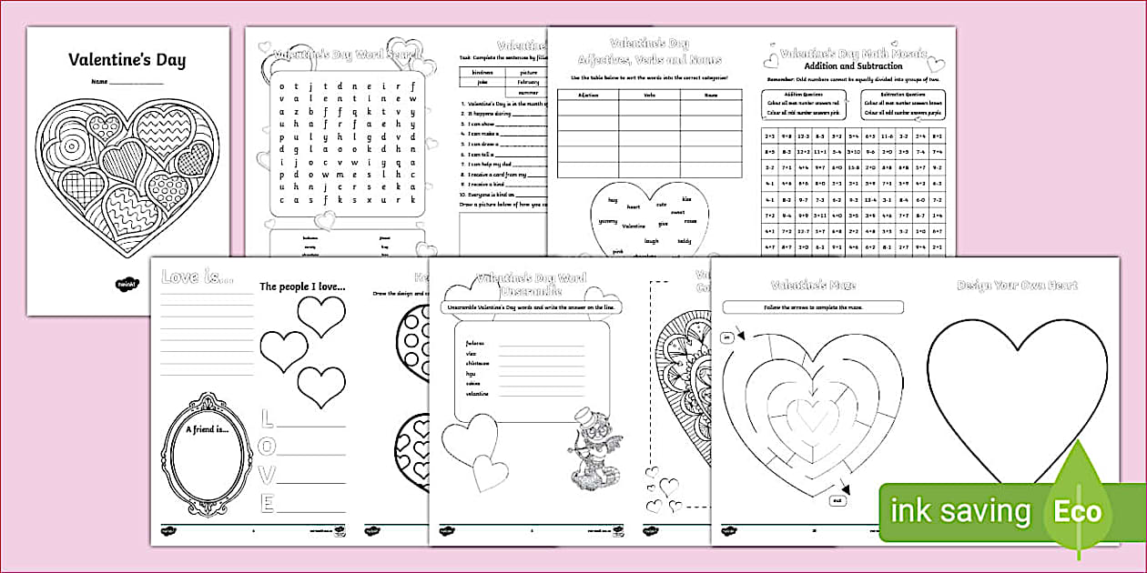 Printable Valentine's Day Activity Sheets - Twinkl