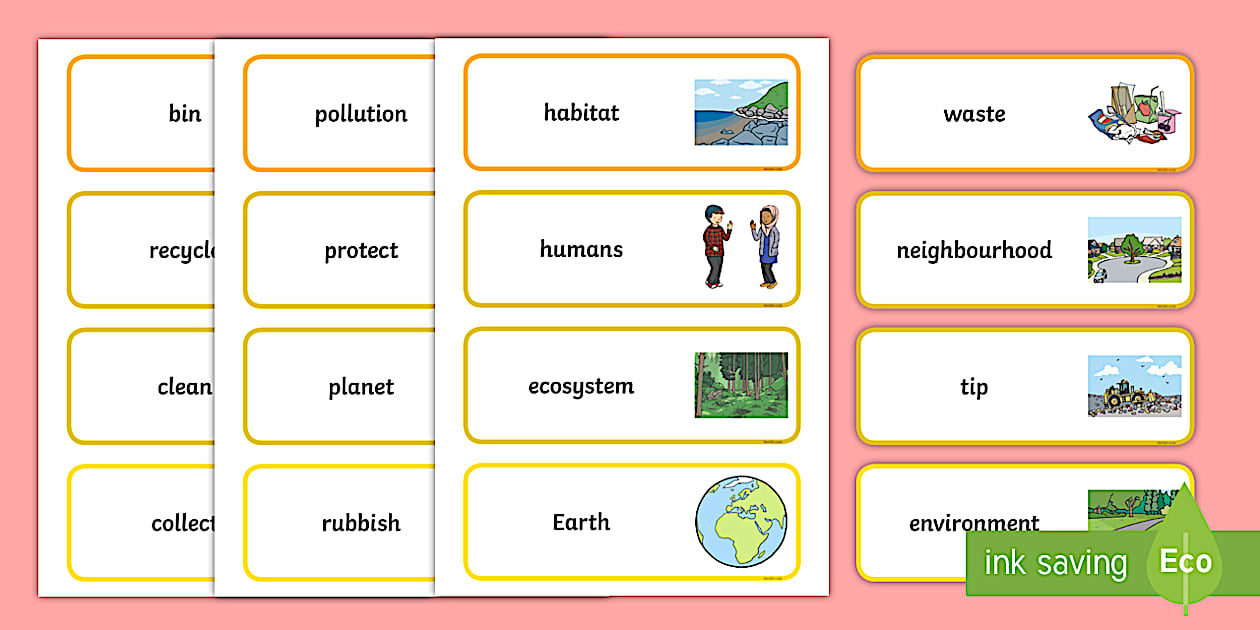 Keep Australia Beautiful Word Cards - F-2