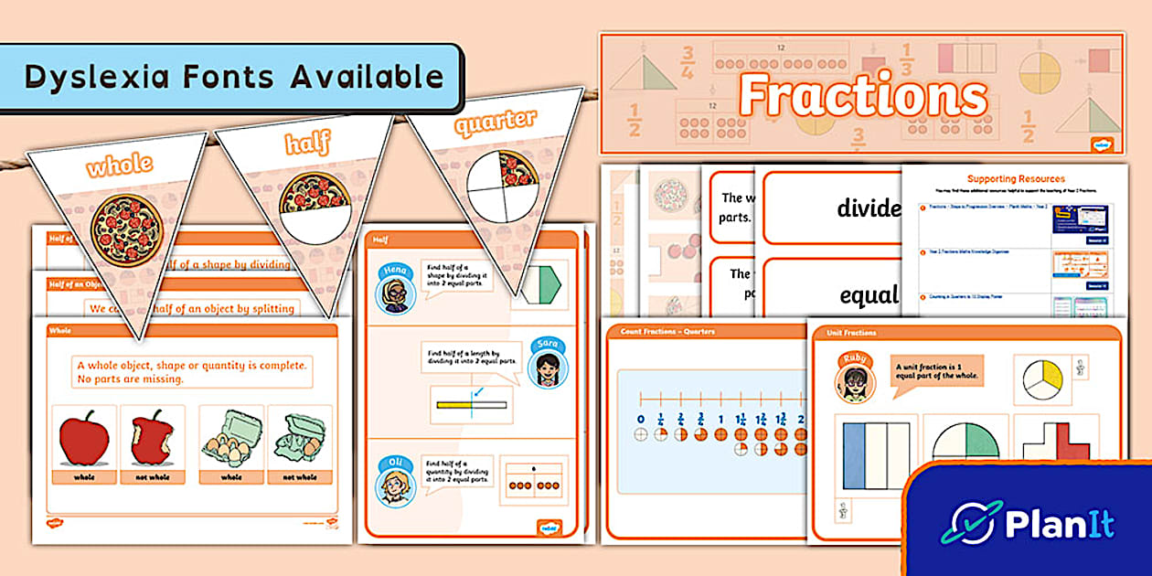 KS1 Fractions Maths Working Wall Display Pack (teacher made)