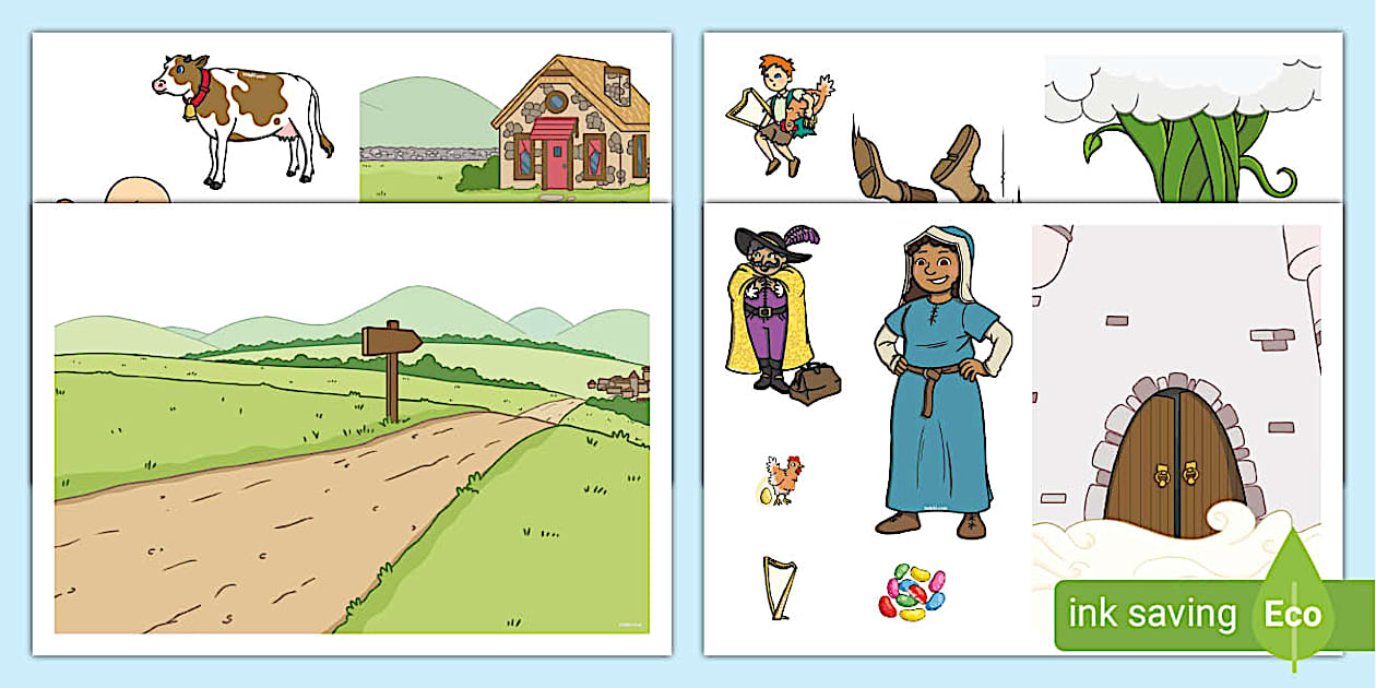 Jack and the Beanstalk Story Cut Outs (teacher made)