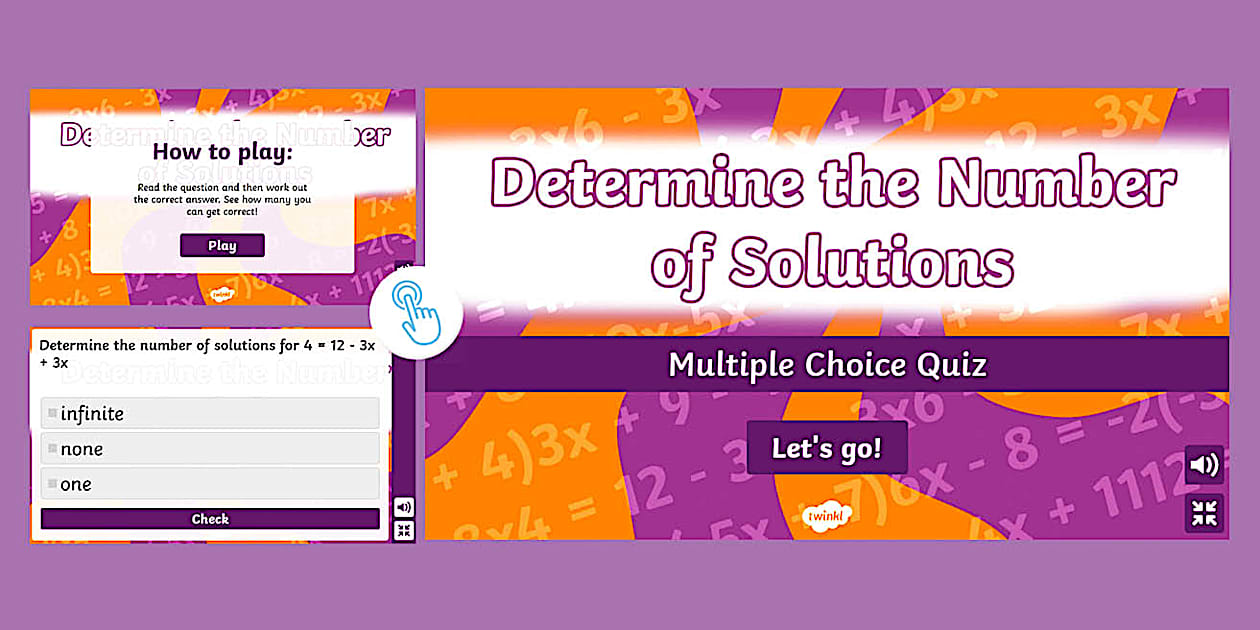 Eighth Grade Determine the Number of Solutions Interactive Quiz Eighth Grade Determine the Number of Solutions Interactive Quiz