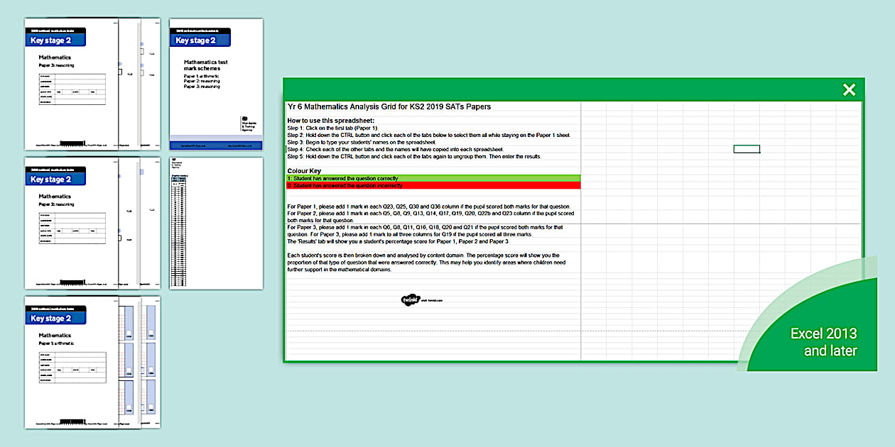 FREE! - Free Year 6 2019 Maths KS2 SATs Papers and Analysis Grid