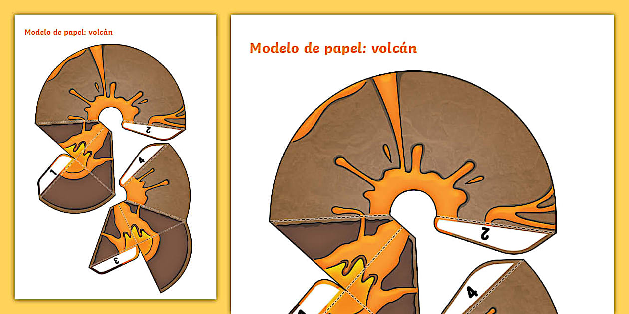 Modelo de papel: Volcán (teacher made) - Twinkl