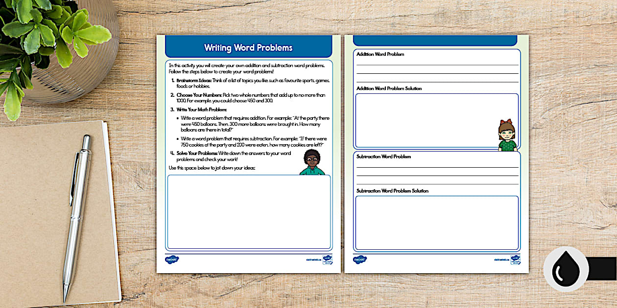 Create Your Own Addition and Subtraction Word Problems Activity