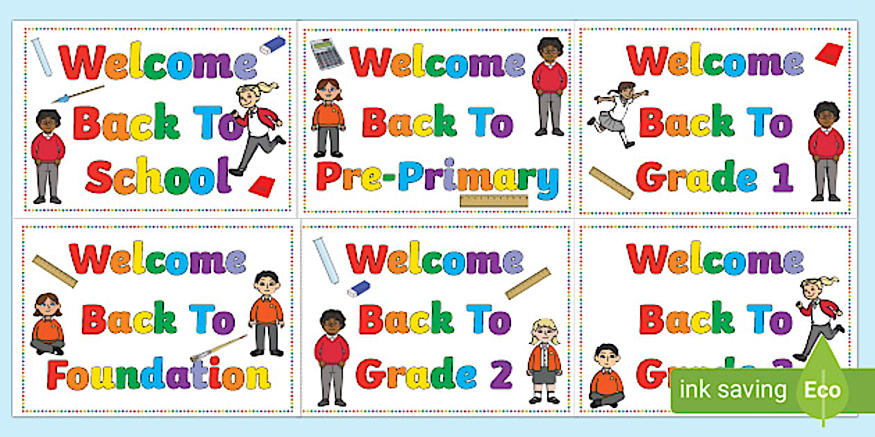 Welcome Back To School Posters | Grades 1-6 | South Africa