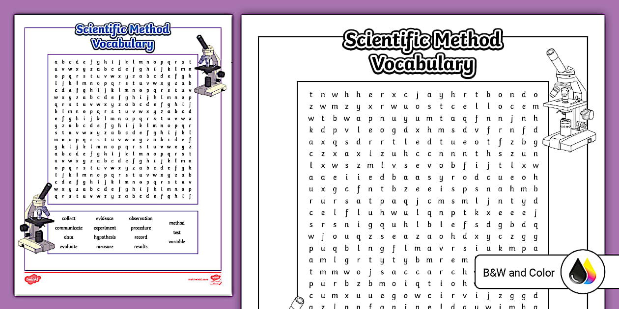 Tier 3 Vocabulary Word Search: Scientific Method - Twinkl