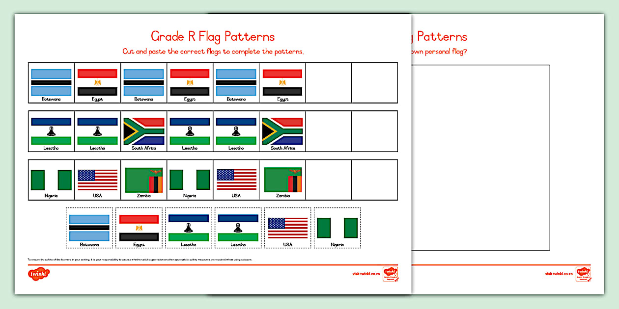 Grade R Flag Patterns (teacher made) - Twinkl