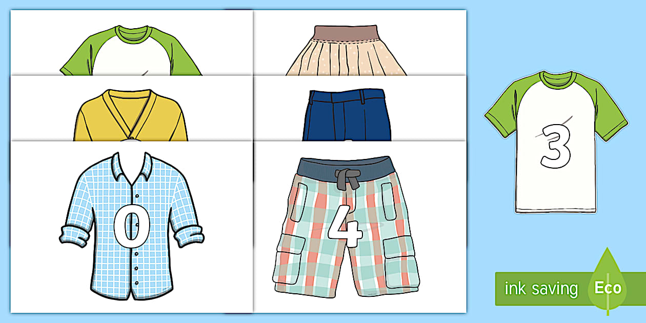 Editable Numbers 0-20 on Washing Line Display Cut-Outs