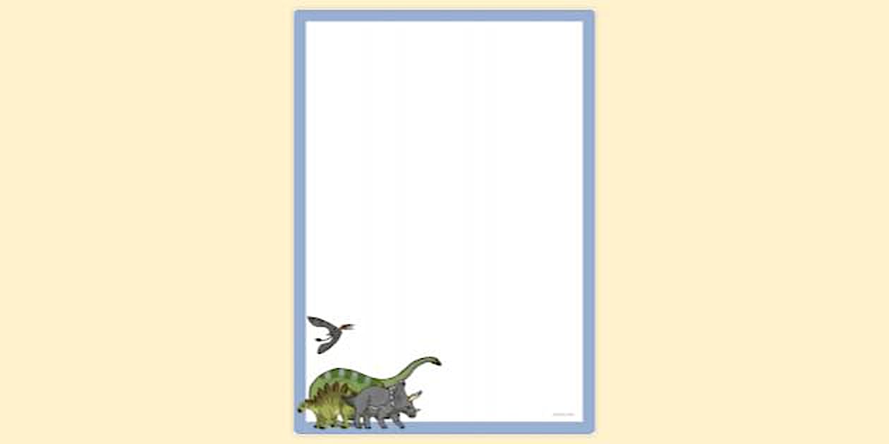 Simple Blank Dinosaur Group Page Border | Twinkl - Twinkl