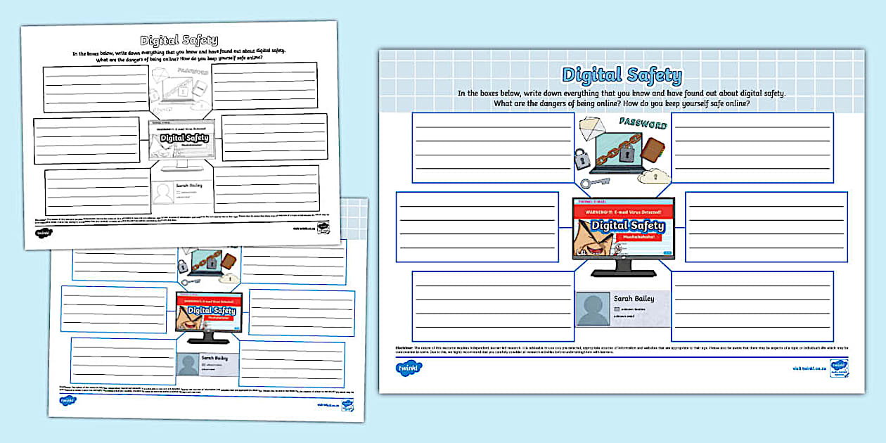 Digital Safety Mind Map - Twinkl Online Safety - Twinkl