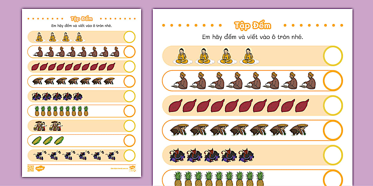 Tập Đếm Chủ Đề Sự Tích Cây Nêu Ngày Tết