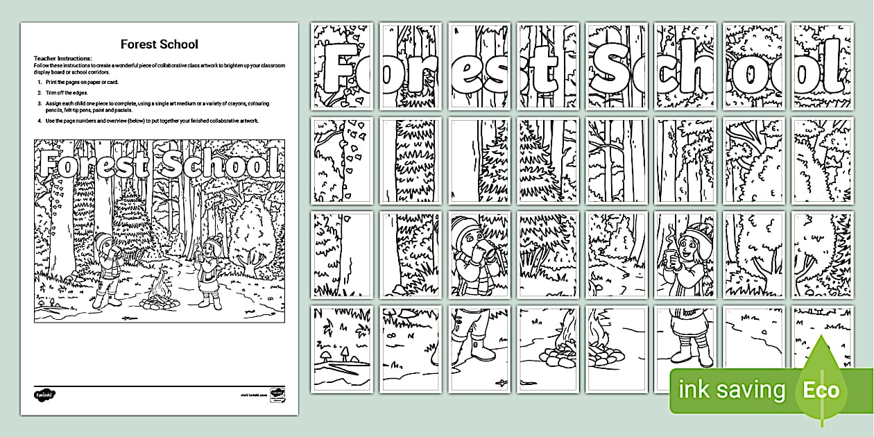 Forest School Collaborative Colouring Activity,Forest School