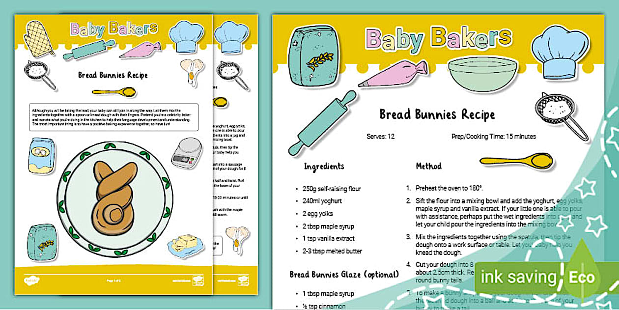 Baby Bakers - My First Bread Bunnies Recipe (Teacher-Made)