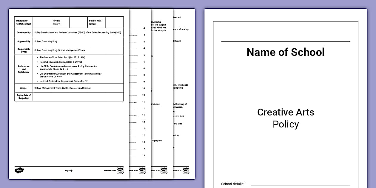 Creative Arts Policy (teacher made) - Twinkl