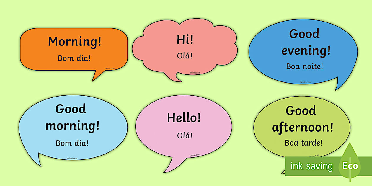 Social Greetings Prompt Cards English/Portuguese - Twinkl