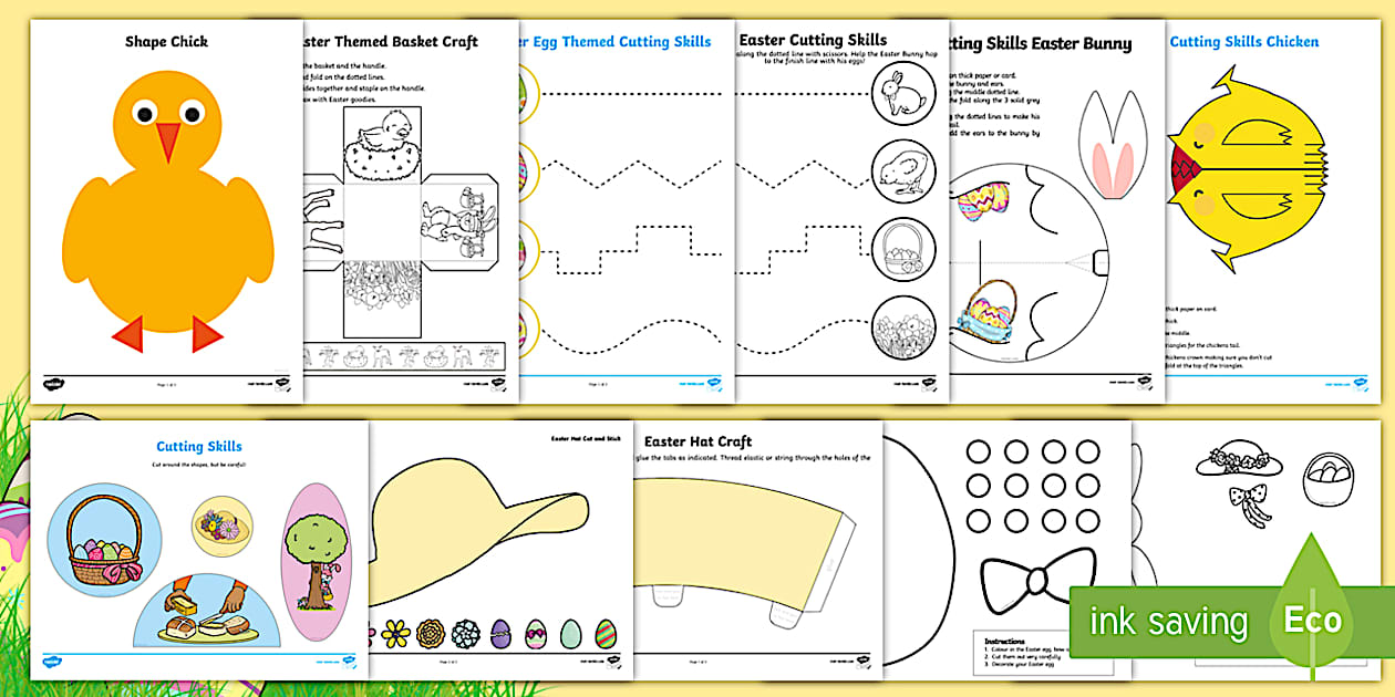 EYFS Easter Cutting Skills Activity Pack (teacher made)