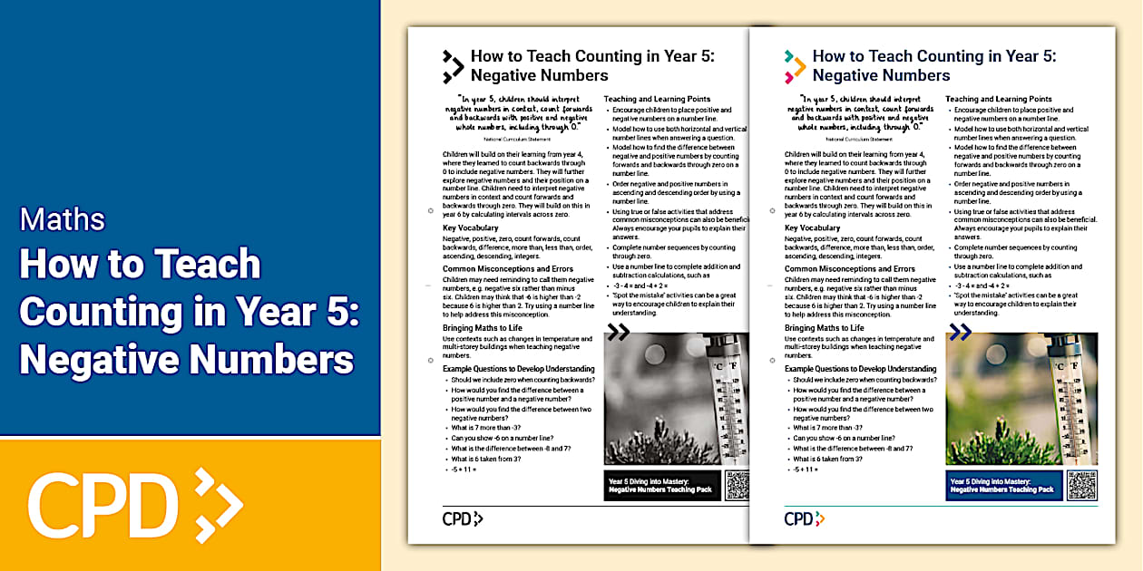 How to Teach Counting in Year 5: Negative Numbers CPD