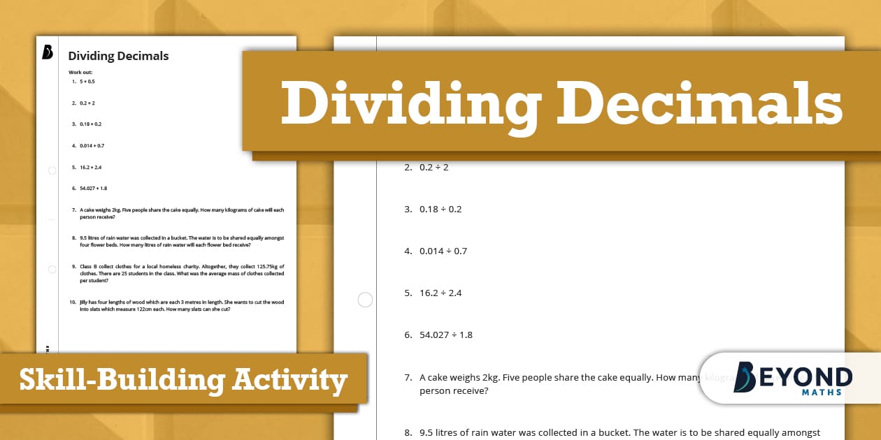 👉 KS3 Maths Number Dividing Decimals Worksheet