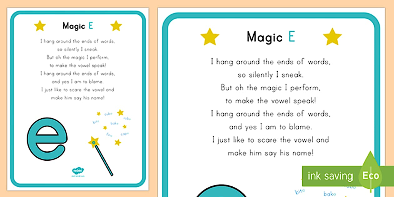 Magic e Poster (teacher made) - Twinkl