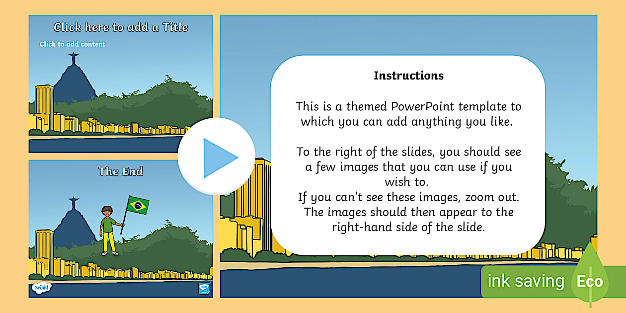 Brazil PowerPoint Template (teacher made) - Twinkl