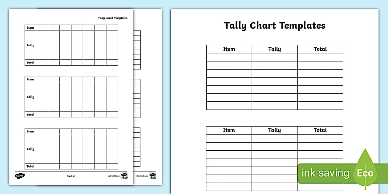 👉 Tally Chart Templates (teacher made) - Twinkl