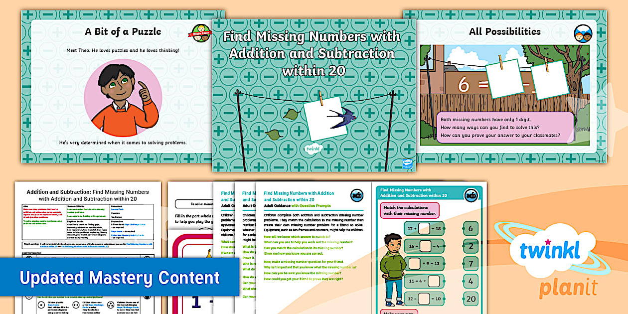 Y1 Gaps in Calculations PlanIt Maths Lesson 35 - Twinkl