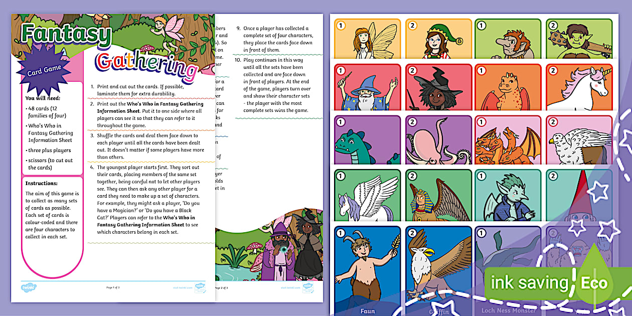Fantasy Gathering Card Game (Fantasy-Themed) (Teacher-Made)