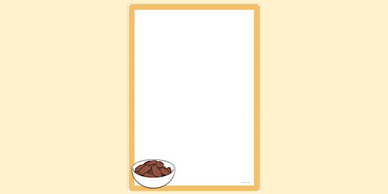 Simple Blank Bowl of Dates Page Border | Twinkl - Twinkl