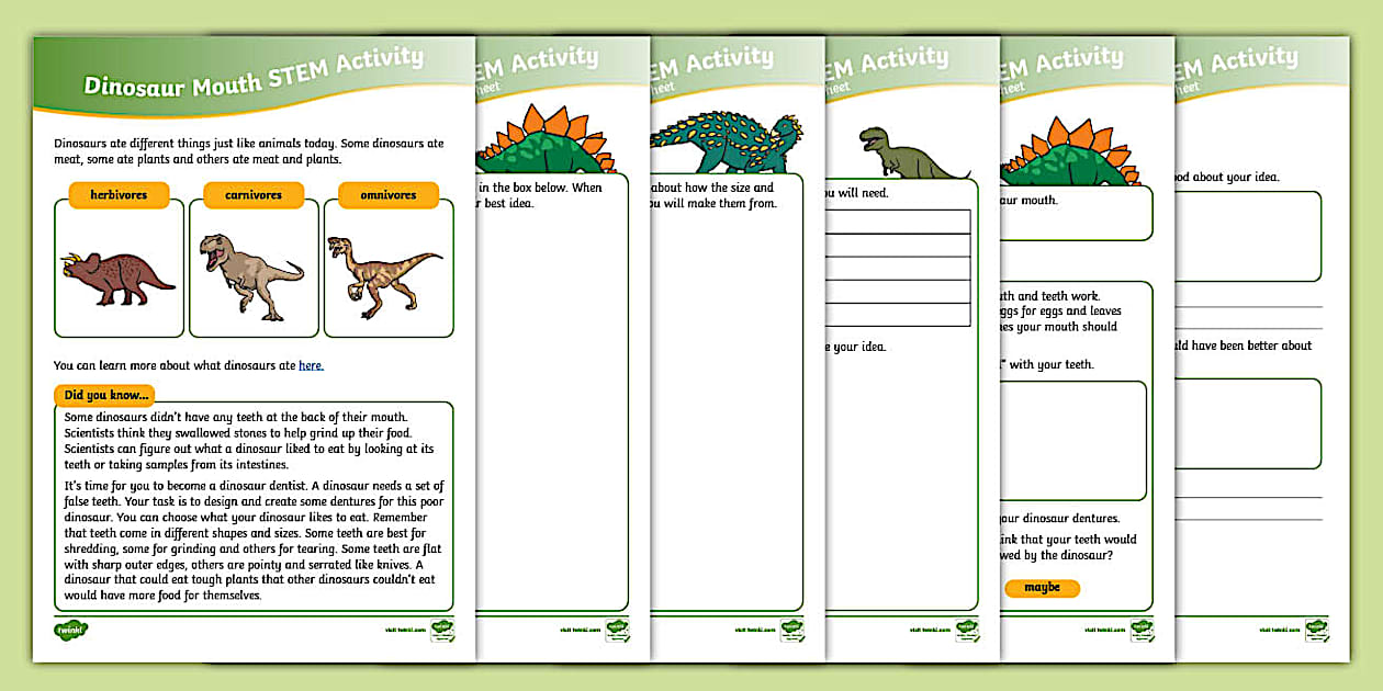 Dinosaur Mouth STEM Activity (Teacher-Made) - Twinkl