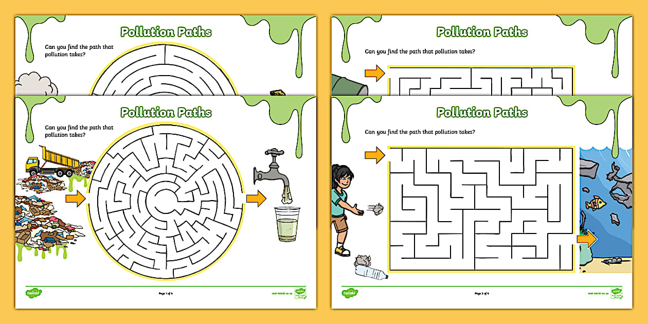 Pollution Paths (teacher made) - Twinkl
