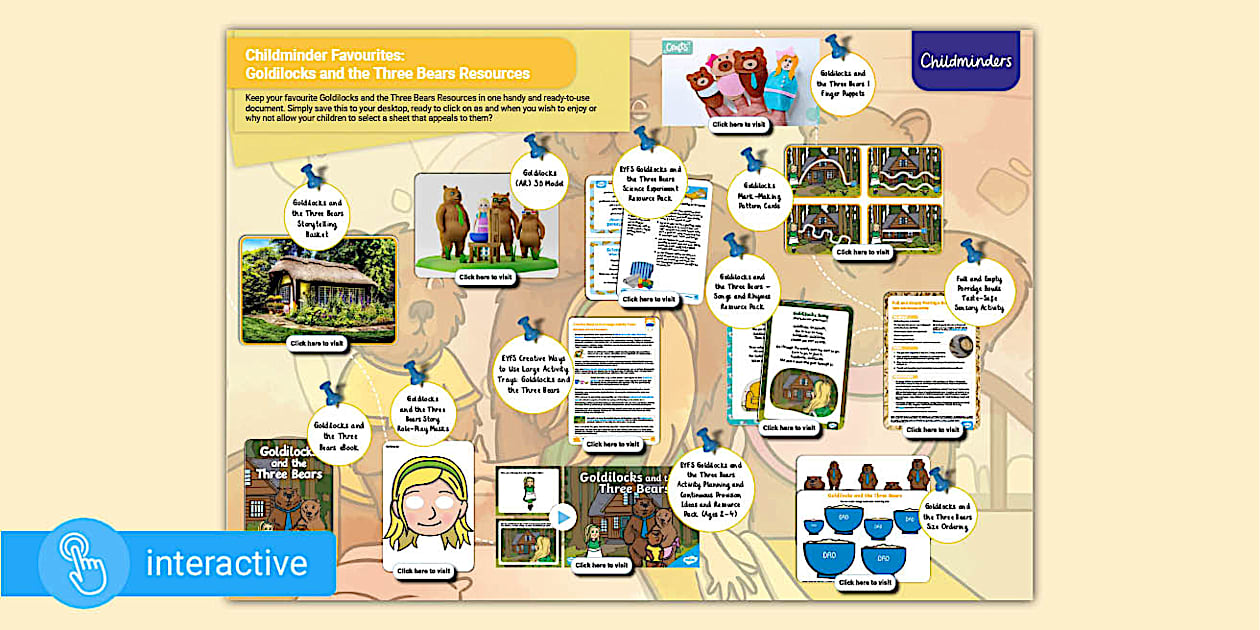 Childminder Goldilocks and the Three Bears Resource Pack