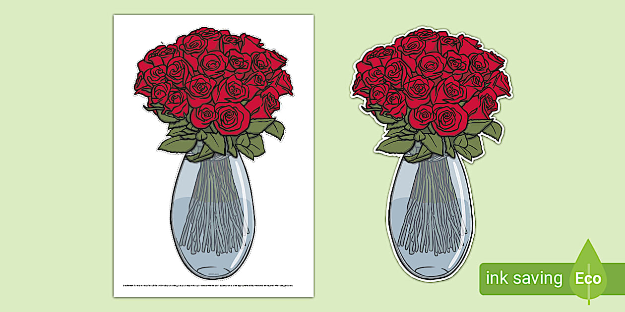 Vase with Flowers Display Cut-Out (Teacher-Made) - Twinkl