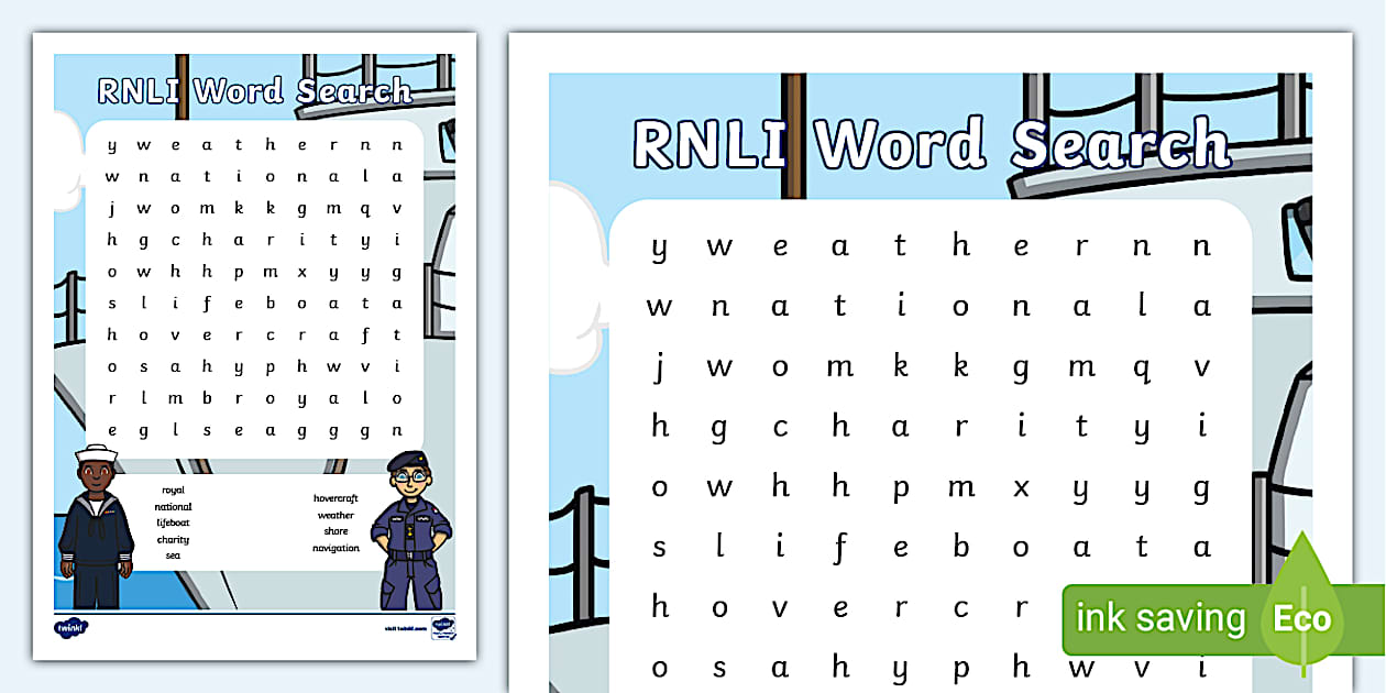 KS1 Royal National Lifeboat Institution Word Search - Twinkl