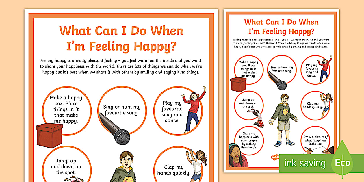 What Can I Do When I'm Feeling Happy? Poster (Teacher-Made)