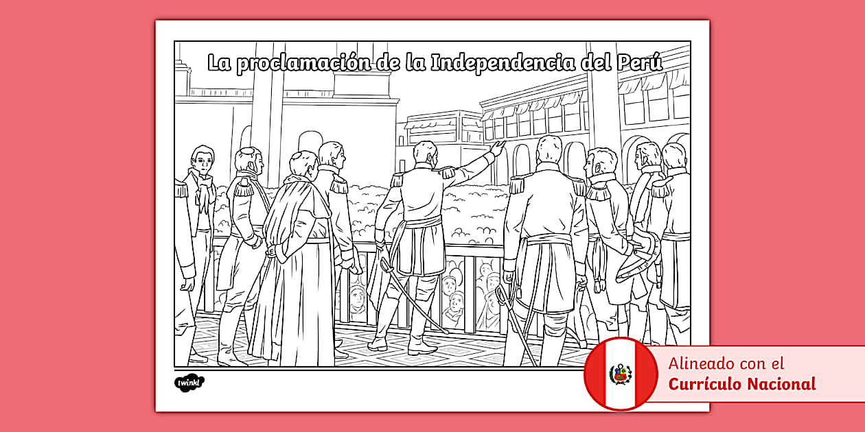 Proclamación de la Independencia del Perú para colorear