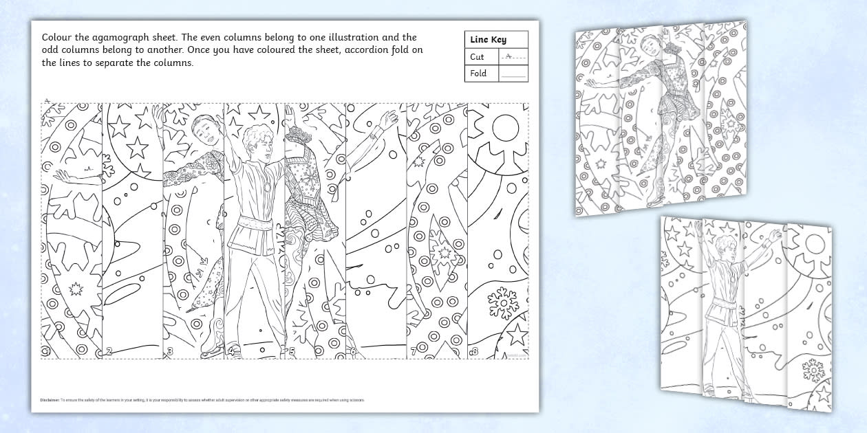 Ice Skaters Agamograph - Twinkl Arts and Crafts - Twinkl