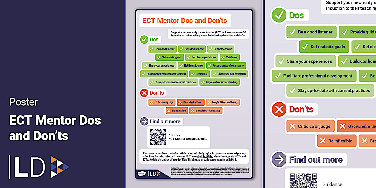 ECT Mentor Dos and Don'ts Poster - SLT (Teacher-Made)