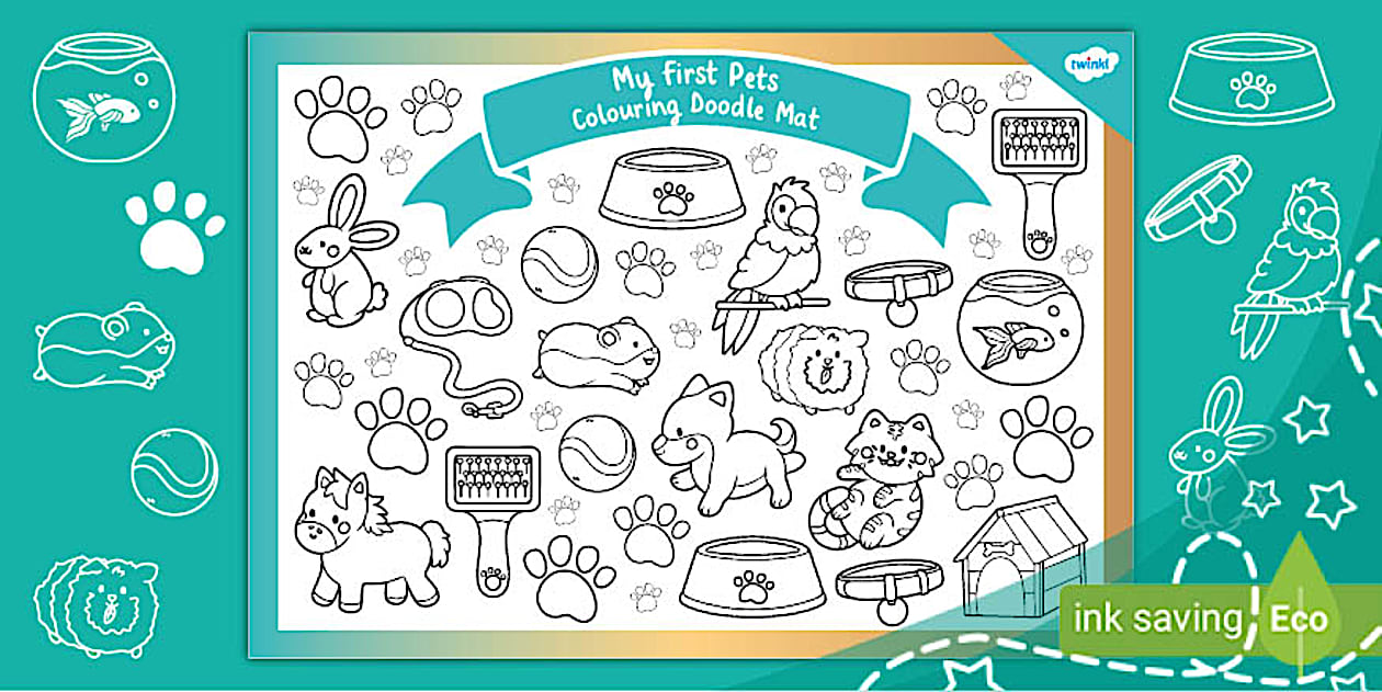 My First Pets Doodle Mat (teacher made) - Twinkl