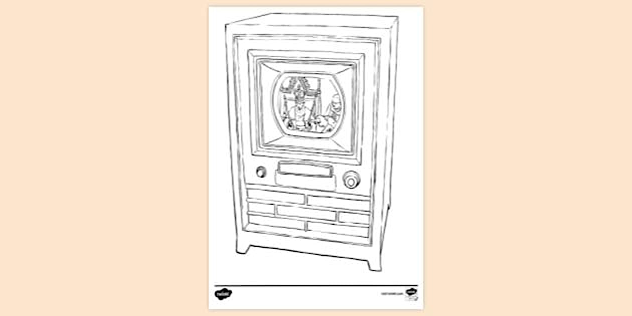 Elizabeth II Coronation on Television Colouring Sheet