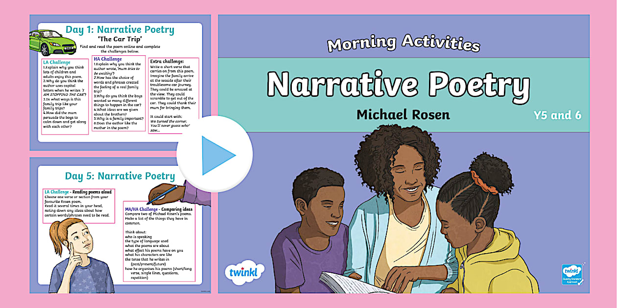 Narrative Poetry Starter Activities - Poems for Year 5 and 6