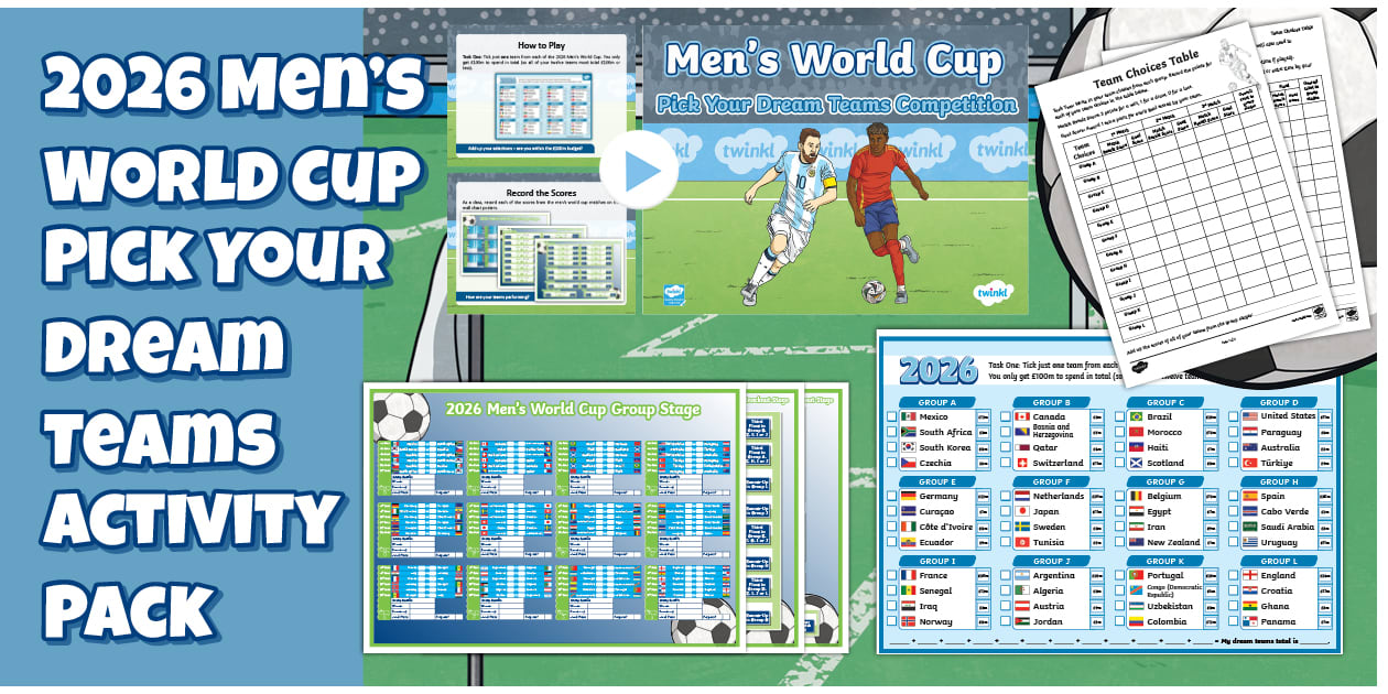 The 2026 Men's World Cup Pick Your Dream Teams Activity Pack