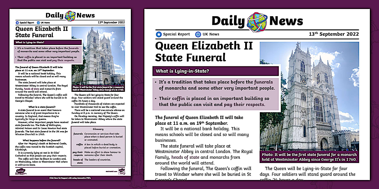 Queen Elizabeth II State Funeral - Daily NewsRoom Article