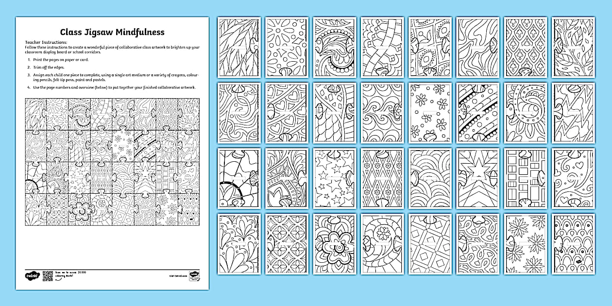 Jigsaw Mindfulness Collaborative Colouring Activity Pack