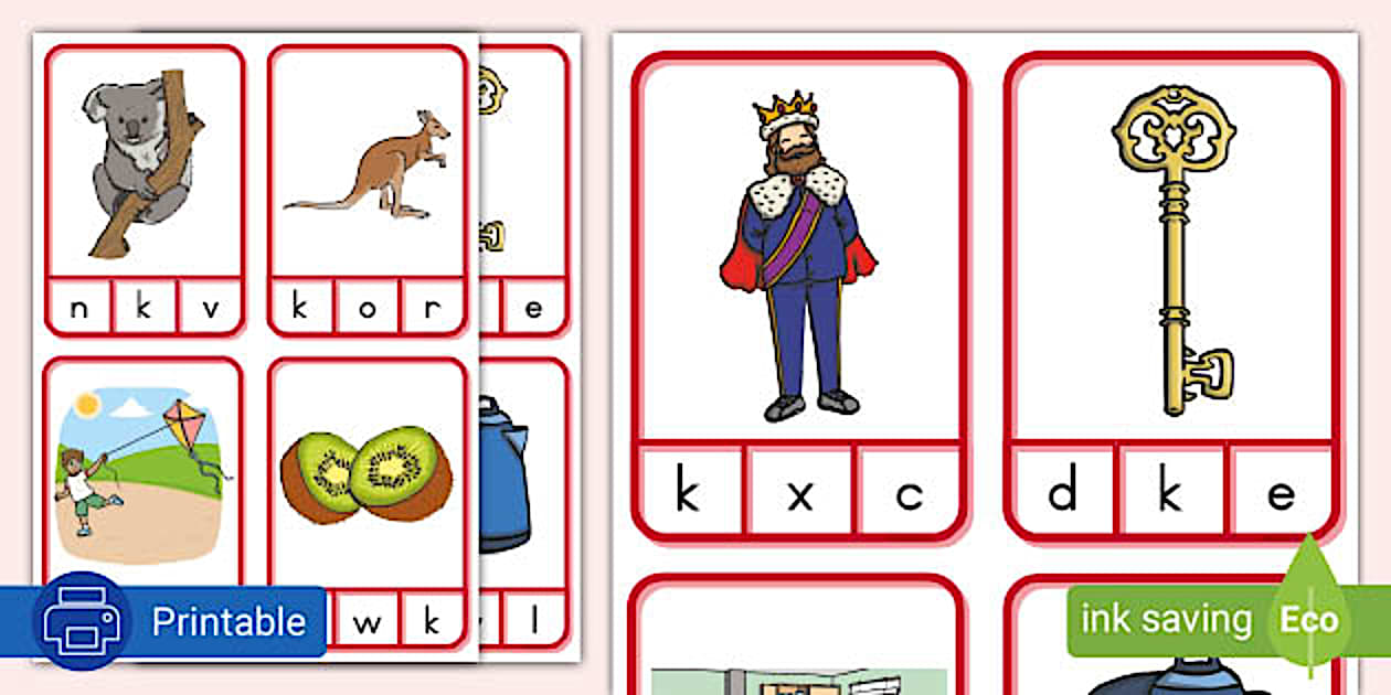 Grade R Phonics: Letter k Peg Card (teacher made) - Twinkl
