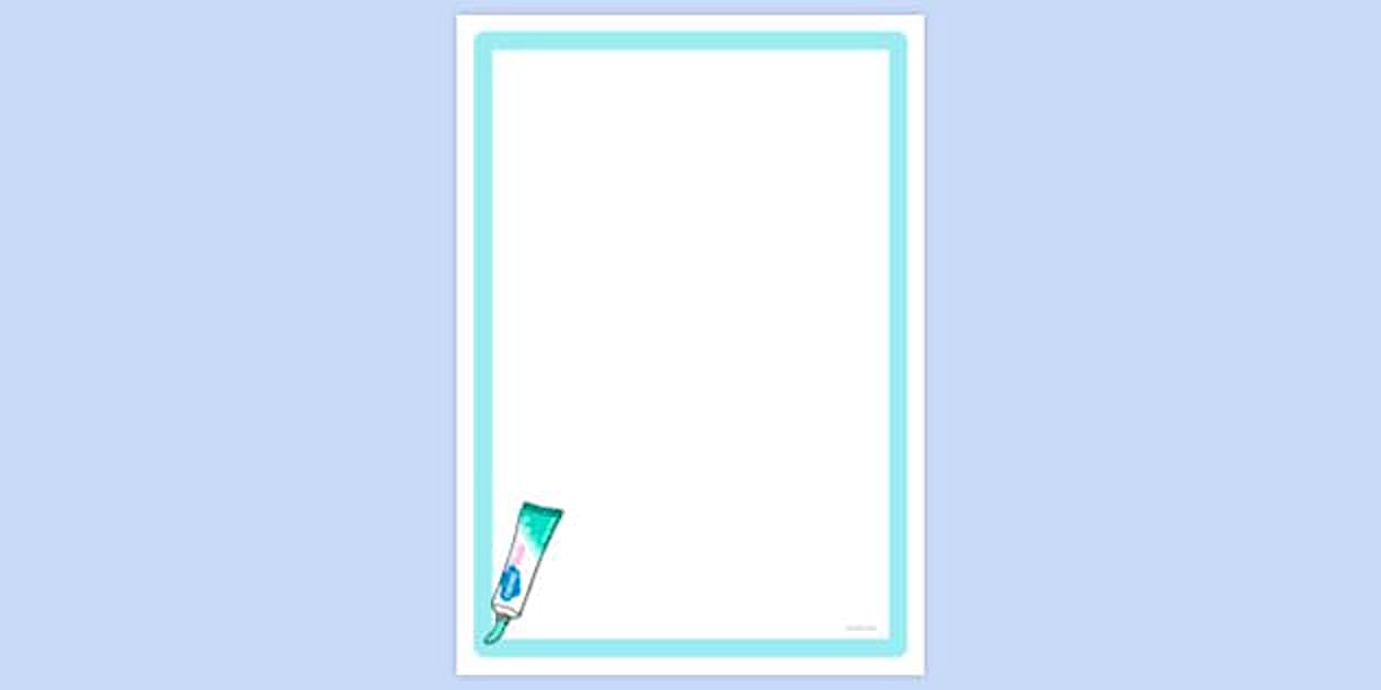Simple Blank Toothpaste Page Border | Page Borders | Twinkl
